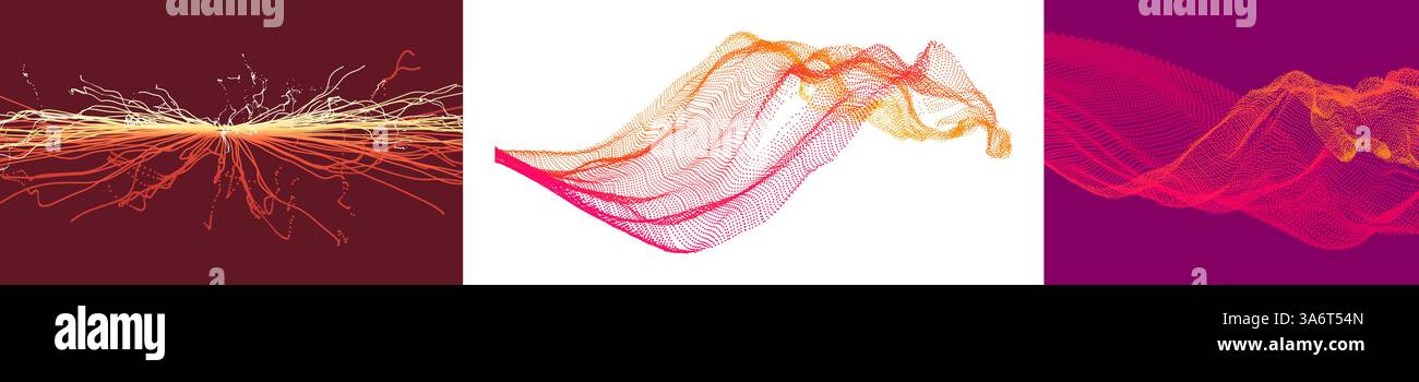 Array With Dynamic Emitted Particles Science Or Technology Background Network Illustration 3d