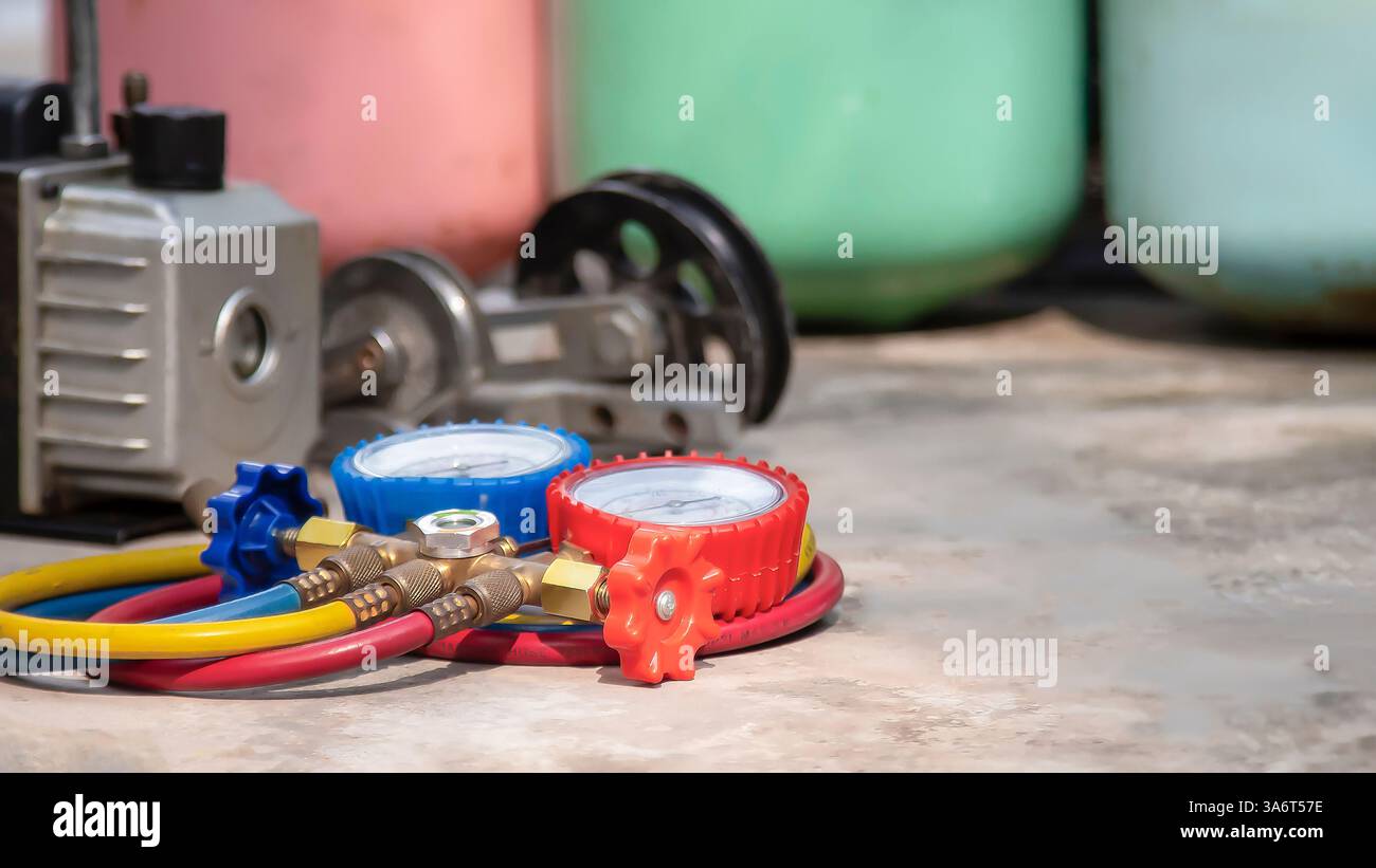 Tools for air conditioning repair and maintenance Stock Photo - Alamy