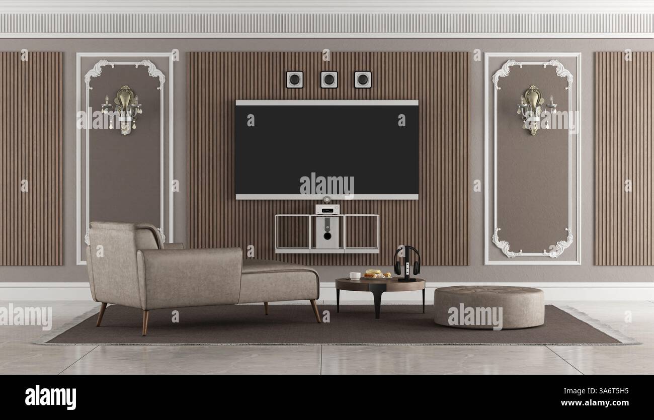 Elegant living room boasting a large tv screen, comfortable sofa, and ...