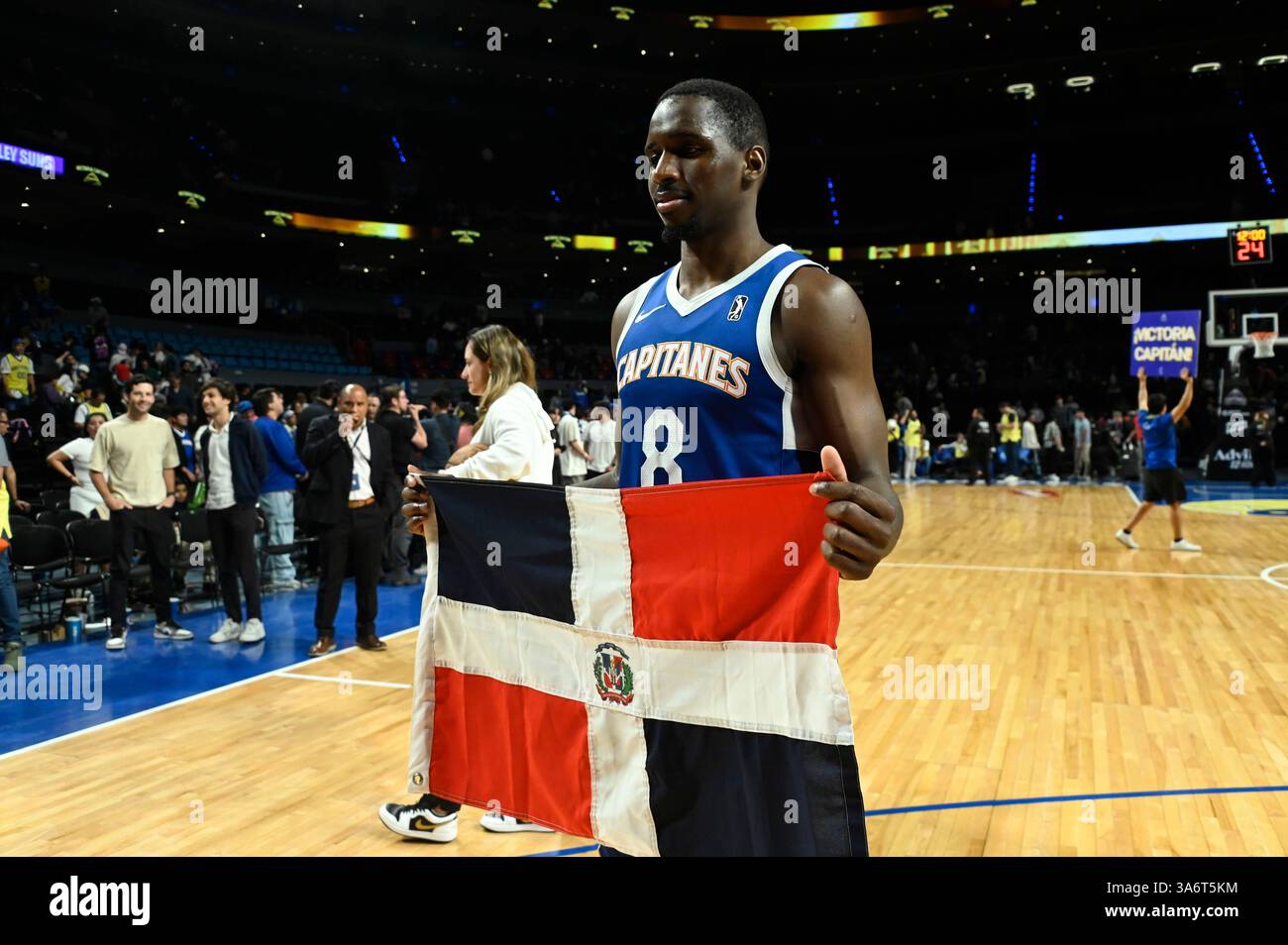 Capitanes forward David Jones Garcia #18 poses whit Dominican Republic ...