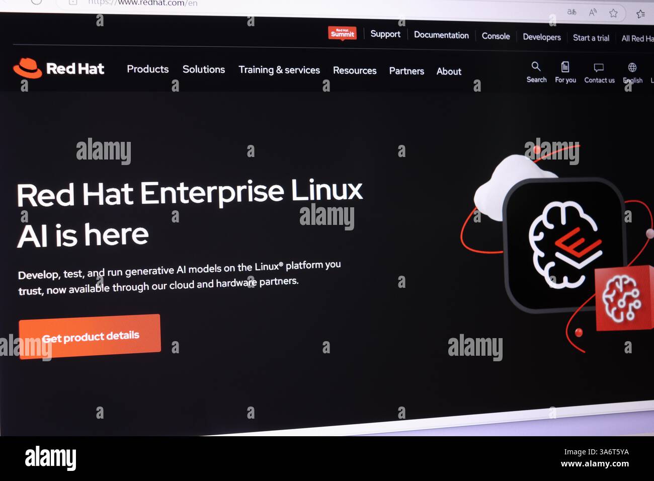 Red hat enterprise linux ai platform announcement on official website ...