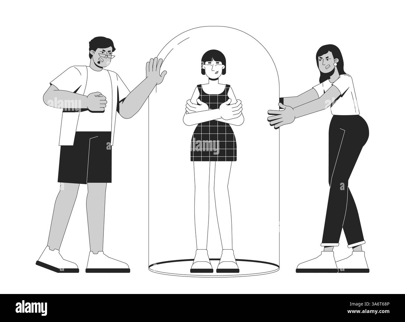 Healthy boundaries line illustration concept Stock Vector Image & Art ...