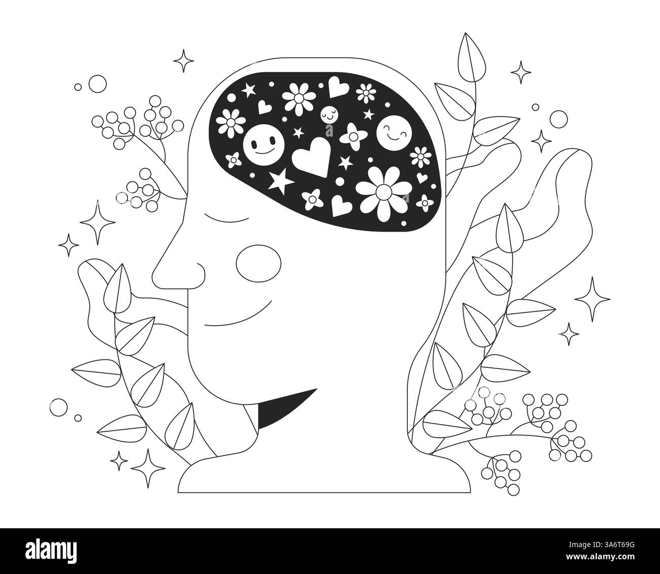 Mindfulness line art Stock Vector Images - Alamy