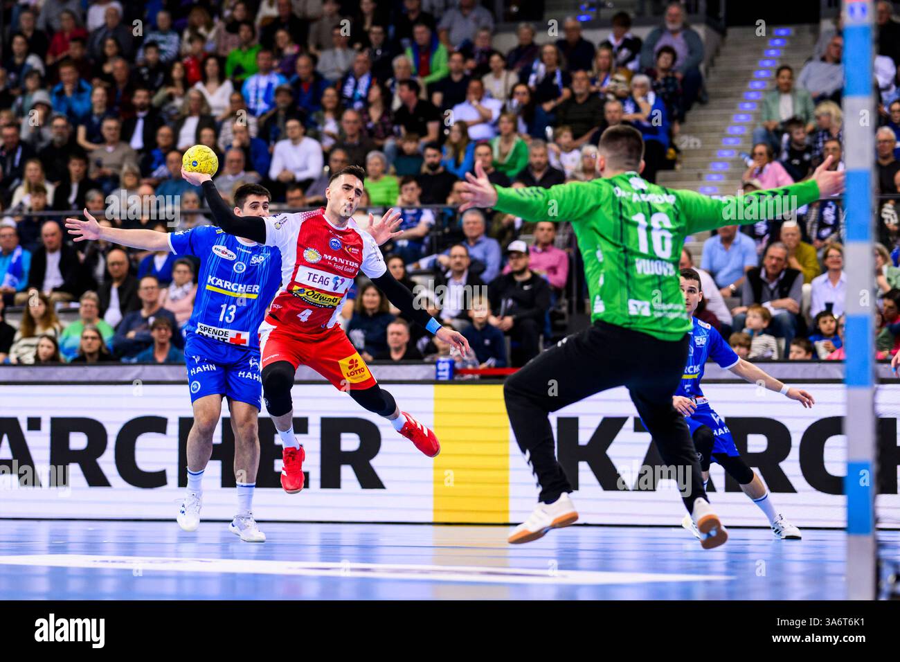 23 March 2025, Baden-Württemberg, Stuttgart: Handball: 1st Bundesliga ...