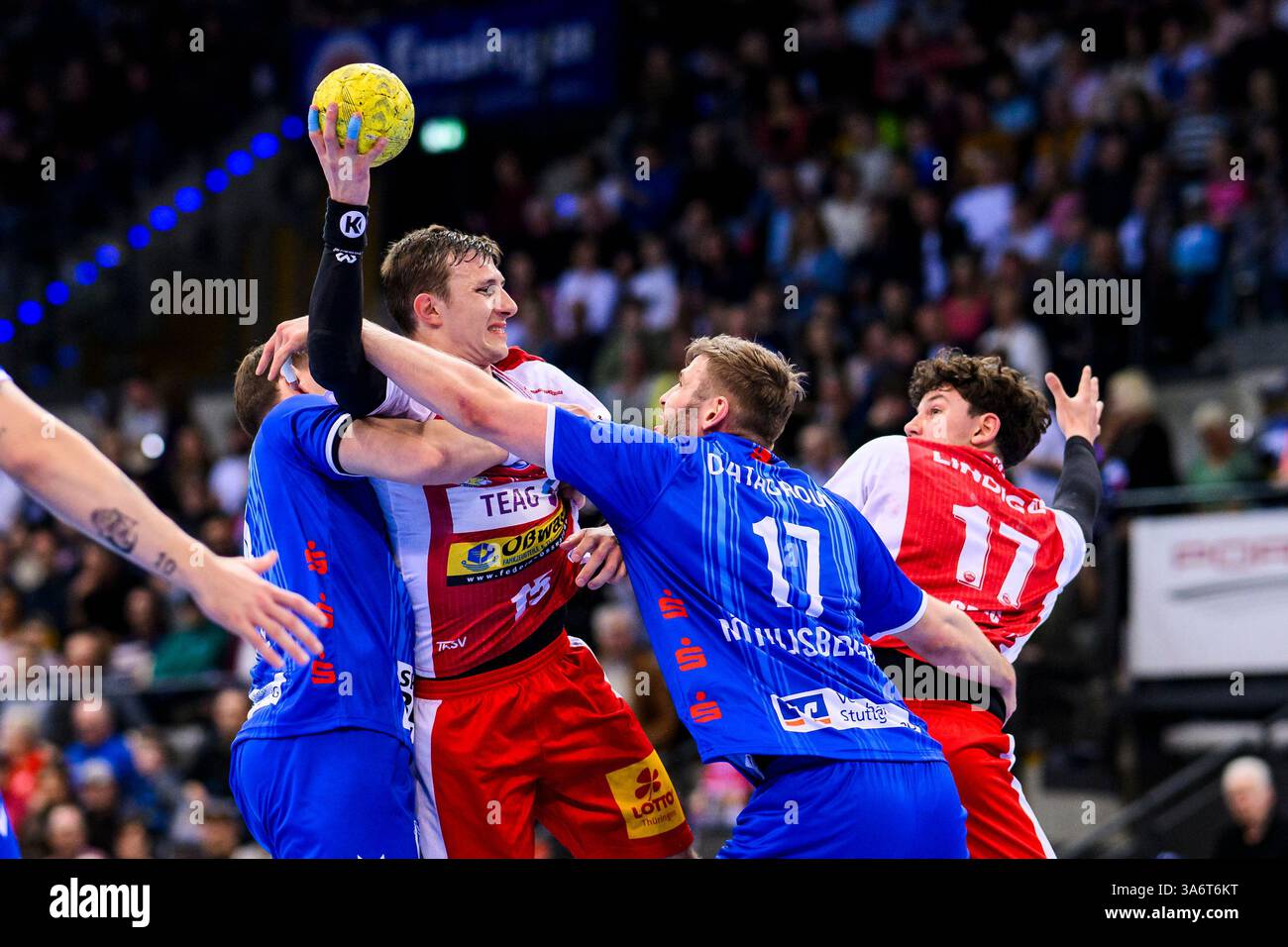 Stuttgart, Germany. 23rd Mar, 2025. Handball: 1st Bundesliga, men, 2024 ...