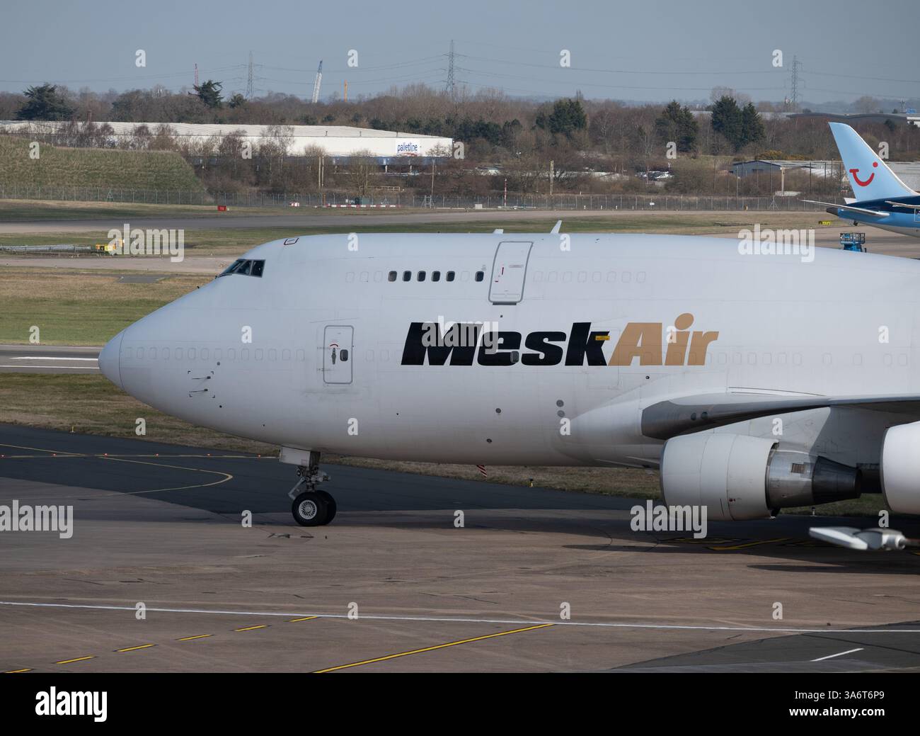 Mesk Air Boeing 747-4H6 (BDSF) at Birmingham Airport cargo terminal, UK ...