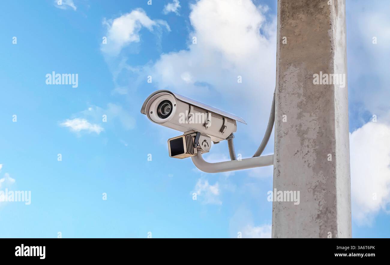 CCTV cameras installed outside the building safety protection concept ...
