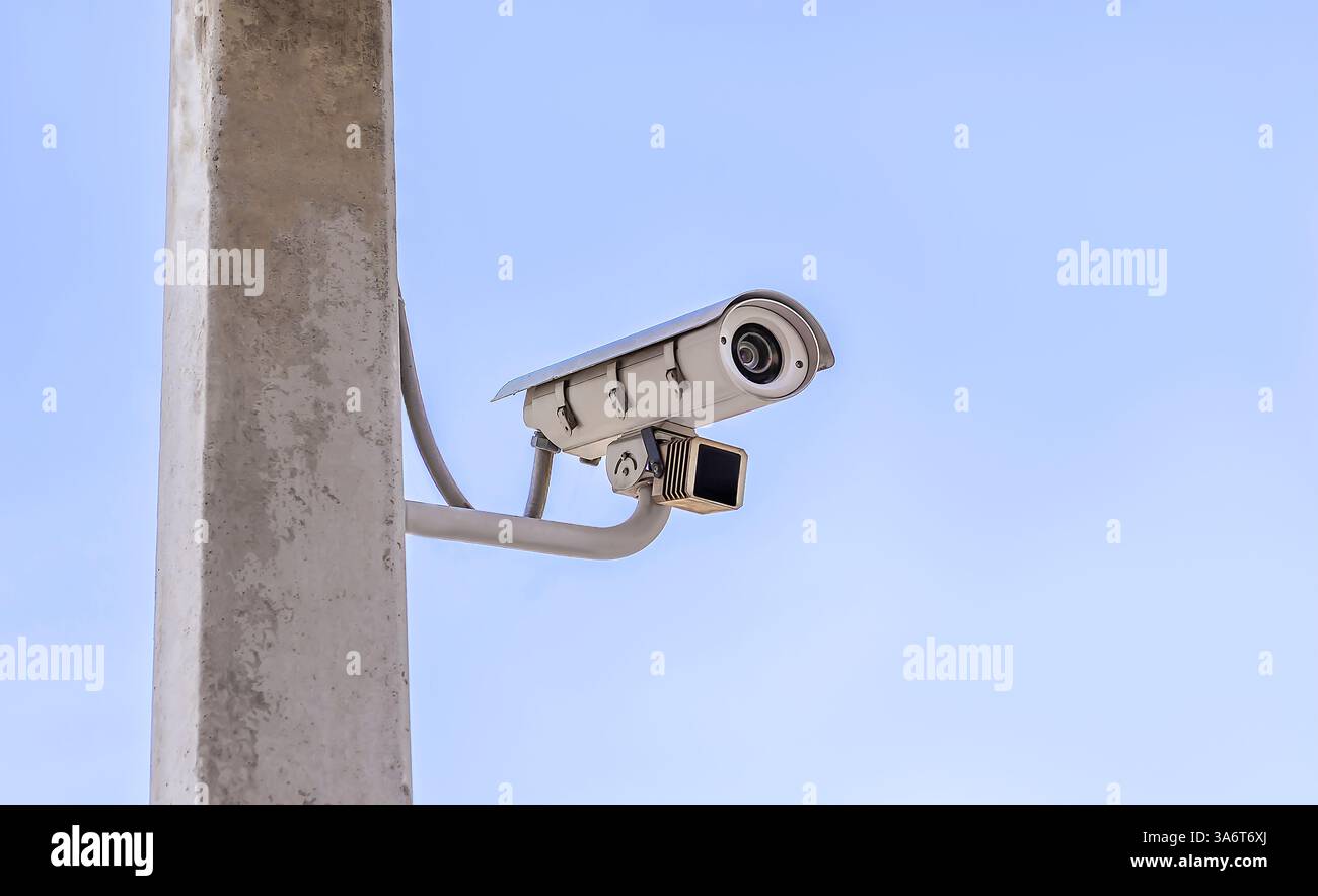 CCTV cameras installed outside the building safety protection concept ...