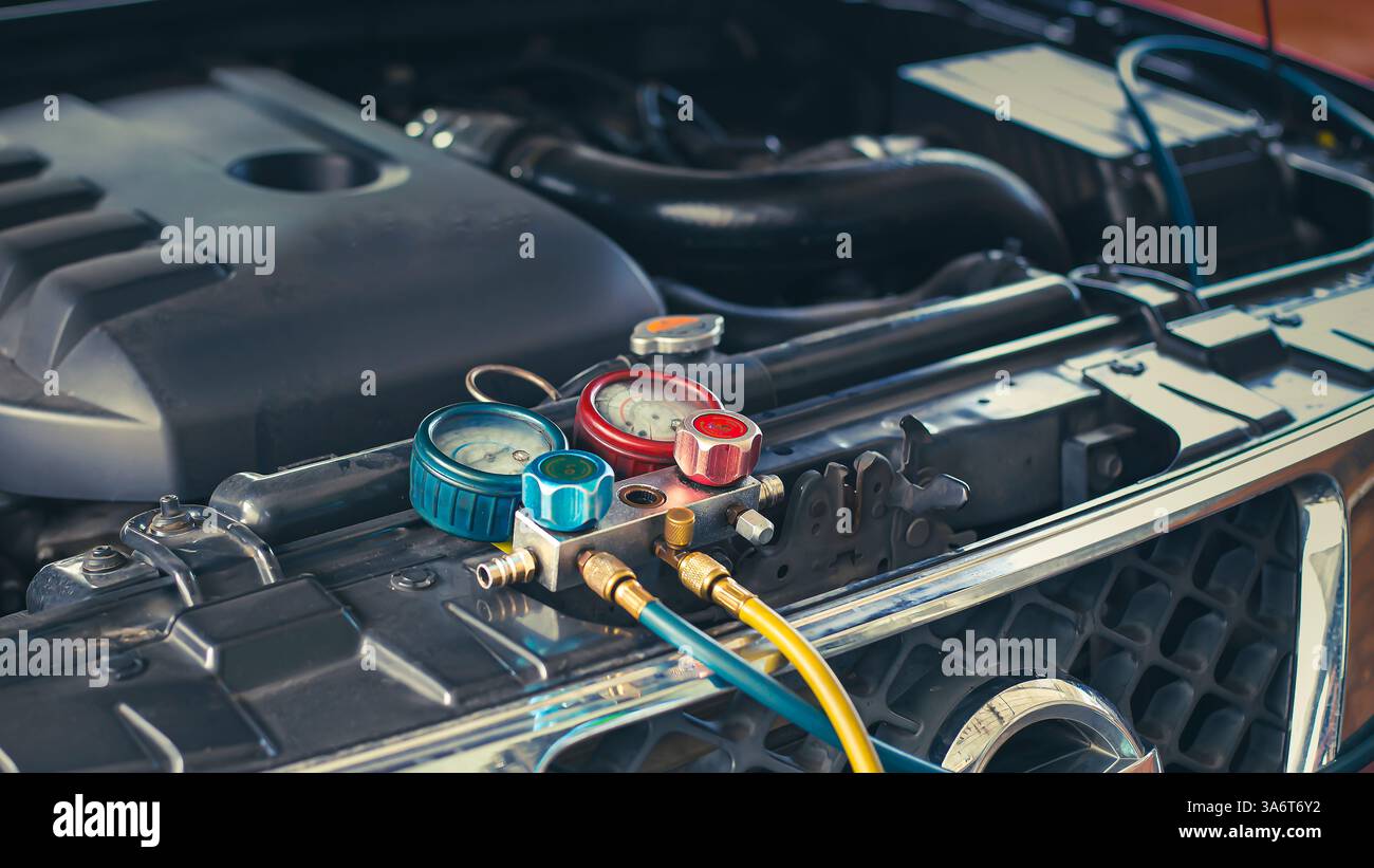 Car air conditioner check service, leak detection, fill refrigerant ...