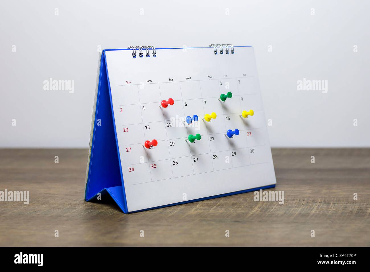 Close up of calendar on the table, planning for business meeting or ...