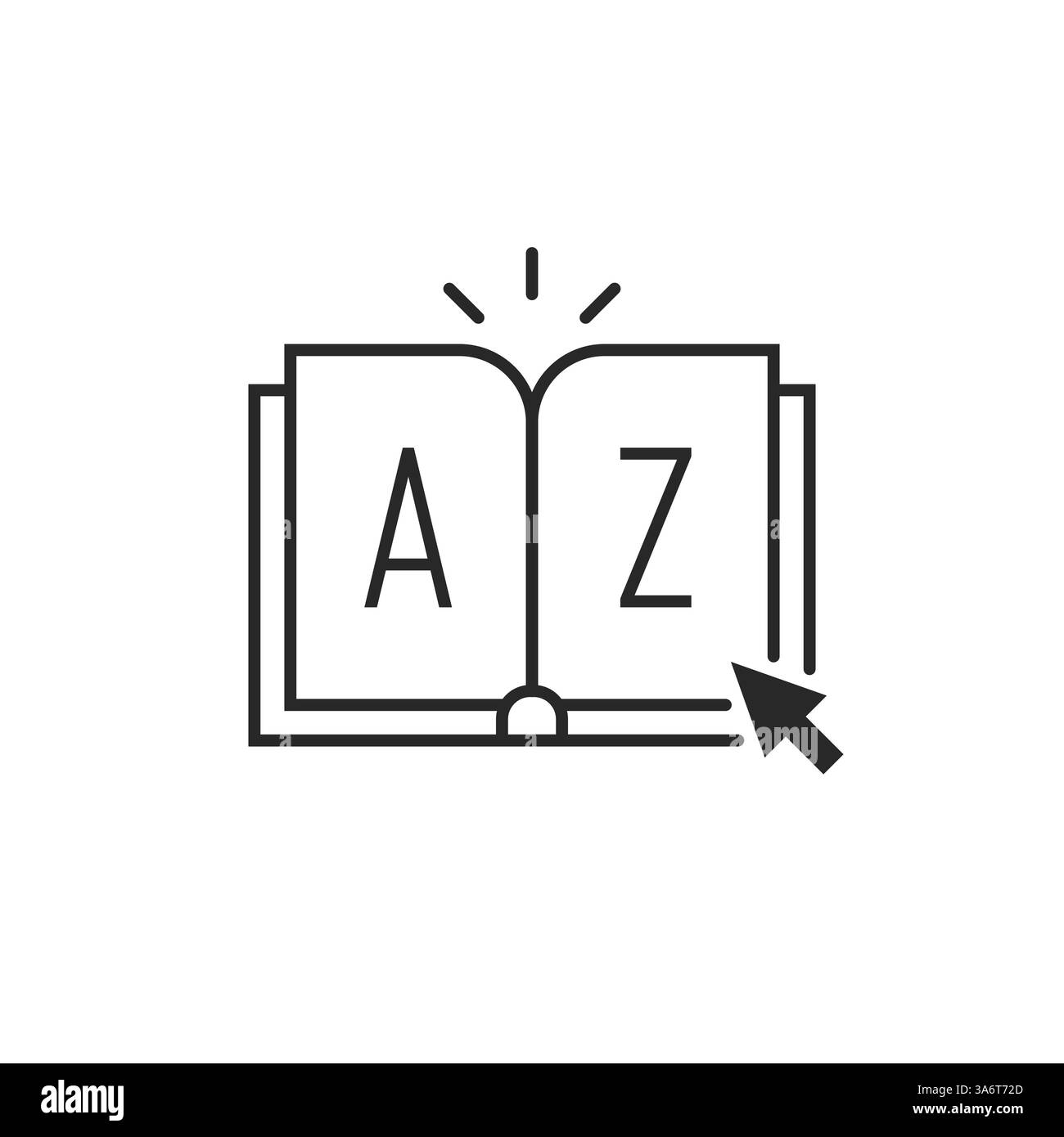 black thin line vocabulary book icon Stock Vector Image & Art - Alamy