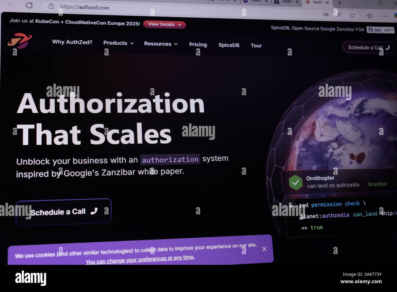 Authorization system by authzed for scalable business solutions Stock Photo - Alamy