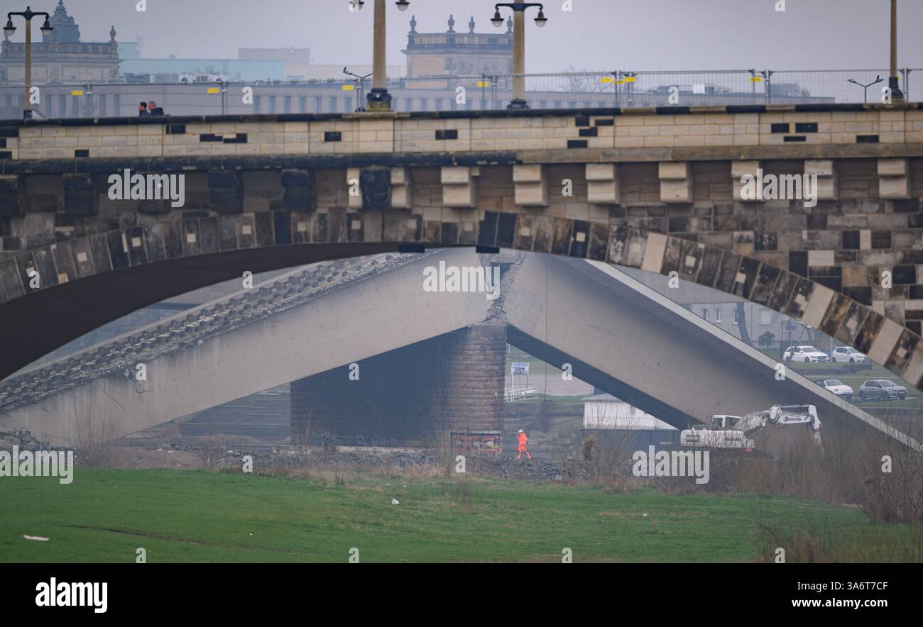 Dresden, Germany. 26th Mar, 2025. View through an arch of the Augustus ...