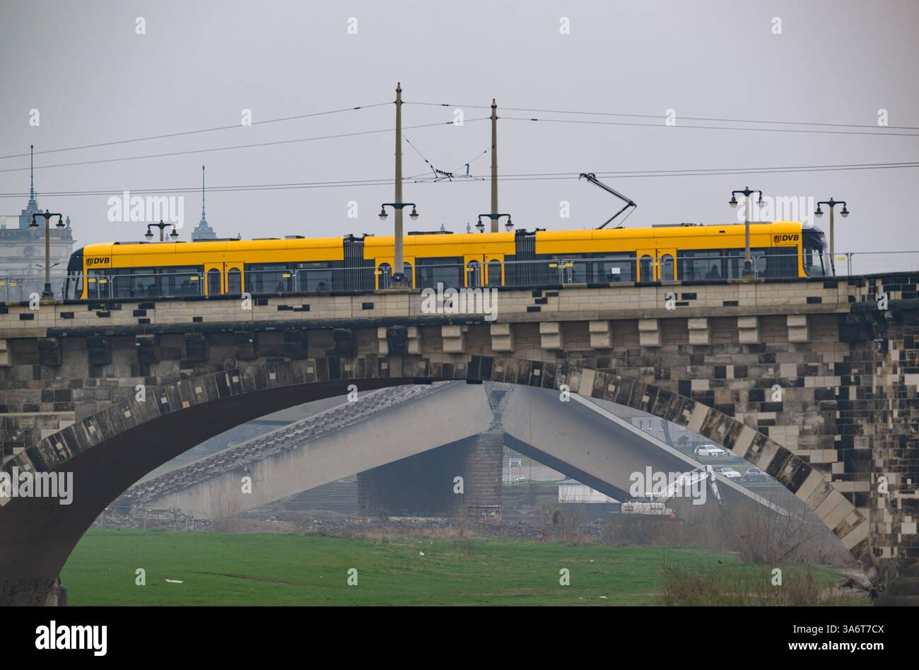 Dresden, Germany. 26th Mar, 2025. View through an arch of the Augustus ...