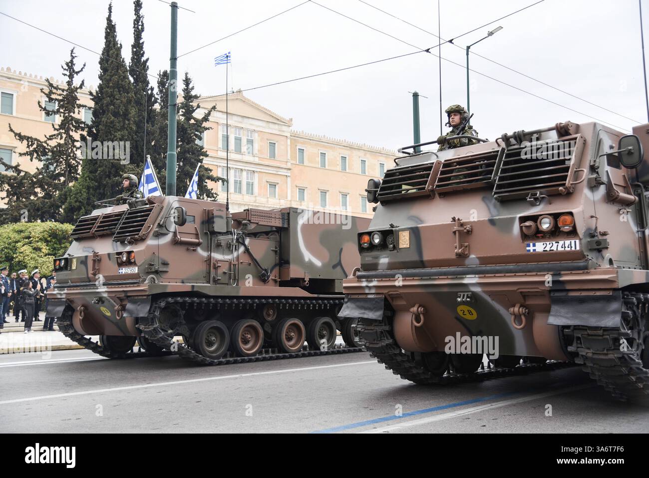 Greece: Military Parade in front of the Greek Parliament Building ...