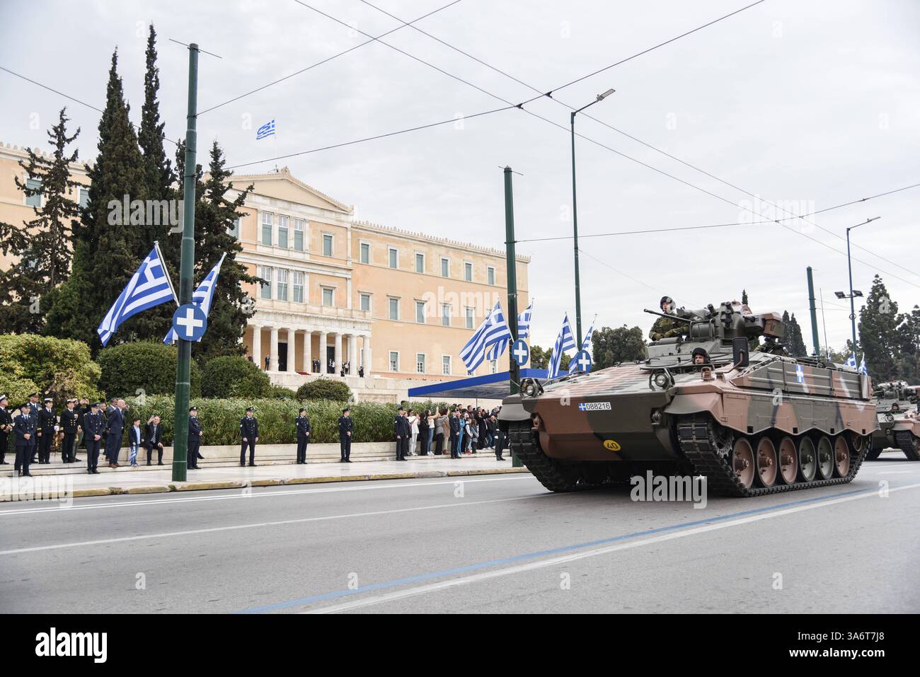 Greece: Military Parade in front of the Greek Parliament Building ...