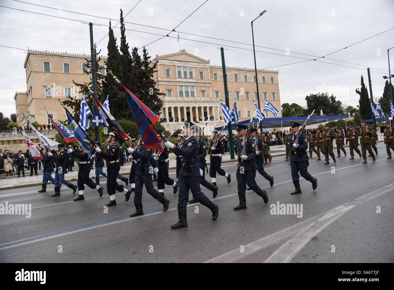 Greece: Military Parade in front of the Greek Parliament Building ...