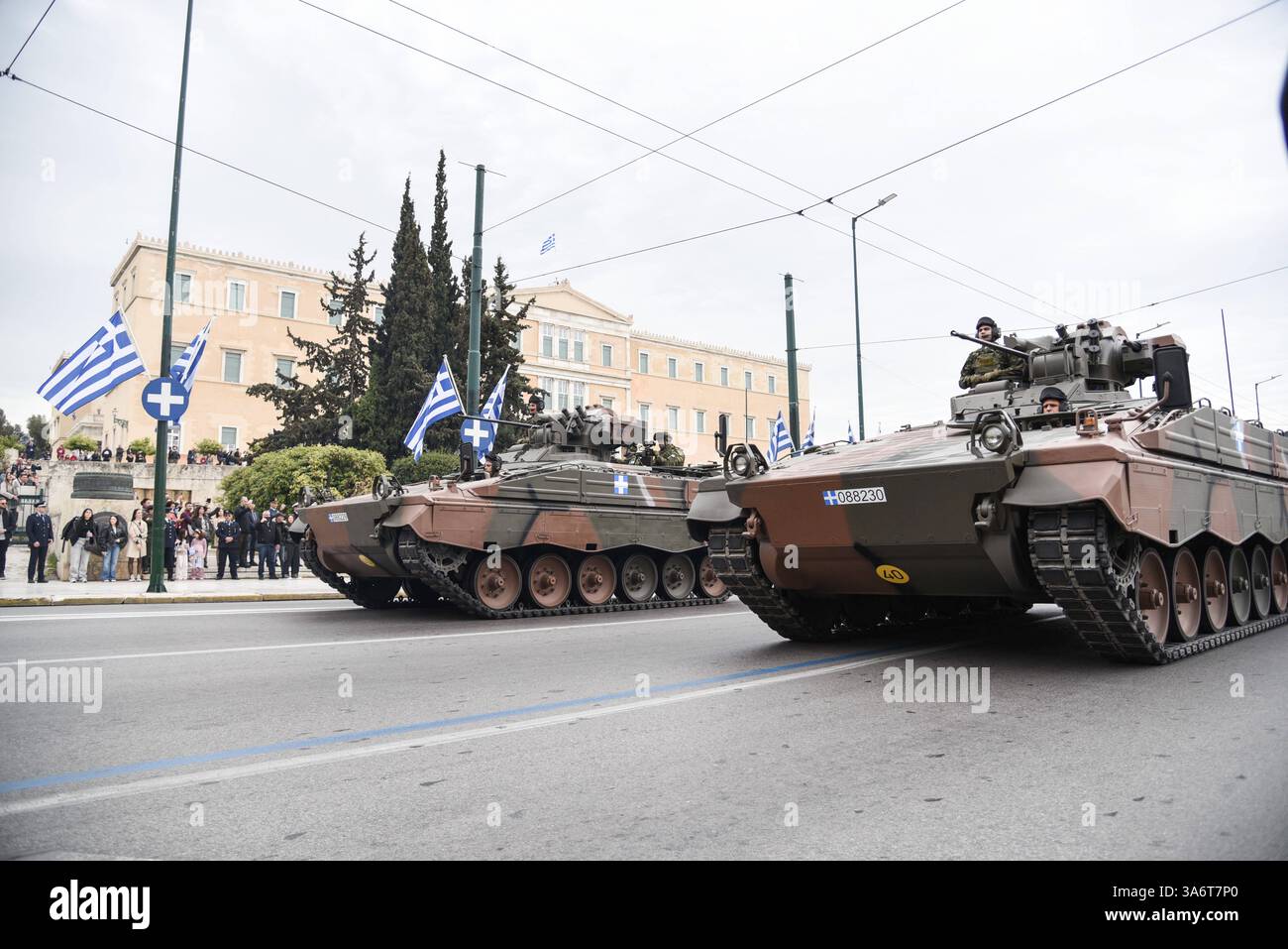 Greece: Military Parade in front of the Greek Parliament Building ...