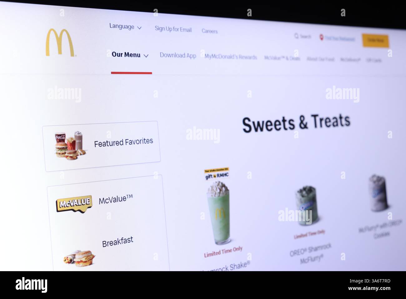 Mcdonald's online menu display featuring breakfast and sweet treat ...