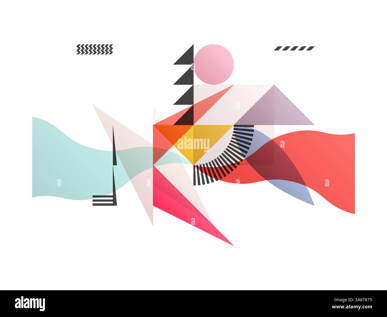 Art composition of flat colorful vector shapes. Abstract transparency geometrical background ...