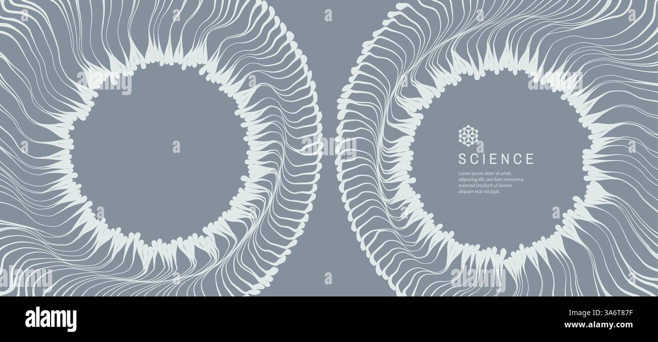 Magic portal hole made from many curved strips. Abstract energy vortex ...