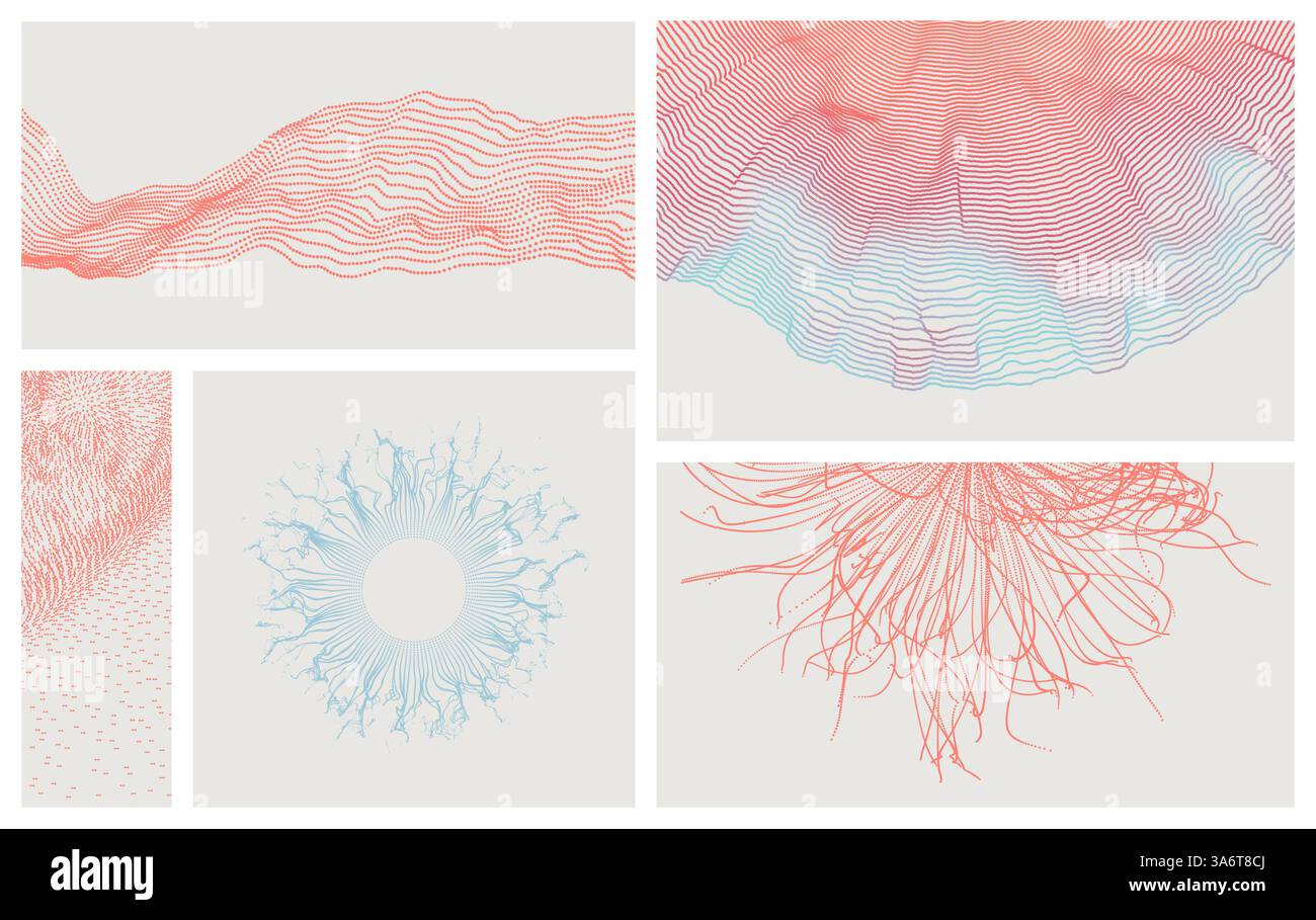 Abstract digital wave with dynamic particles. Sound wave. Big data ...