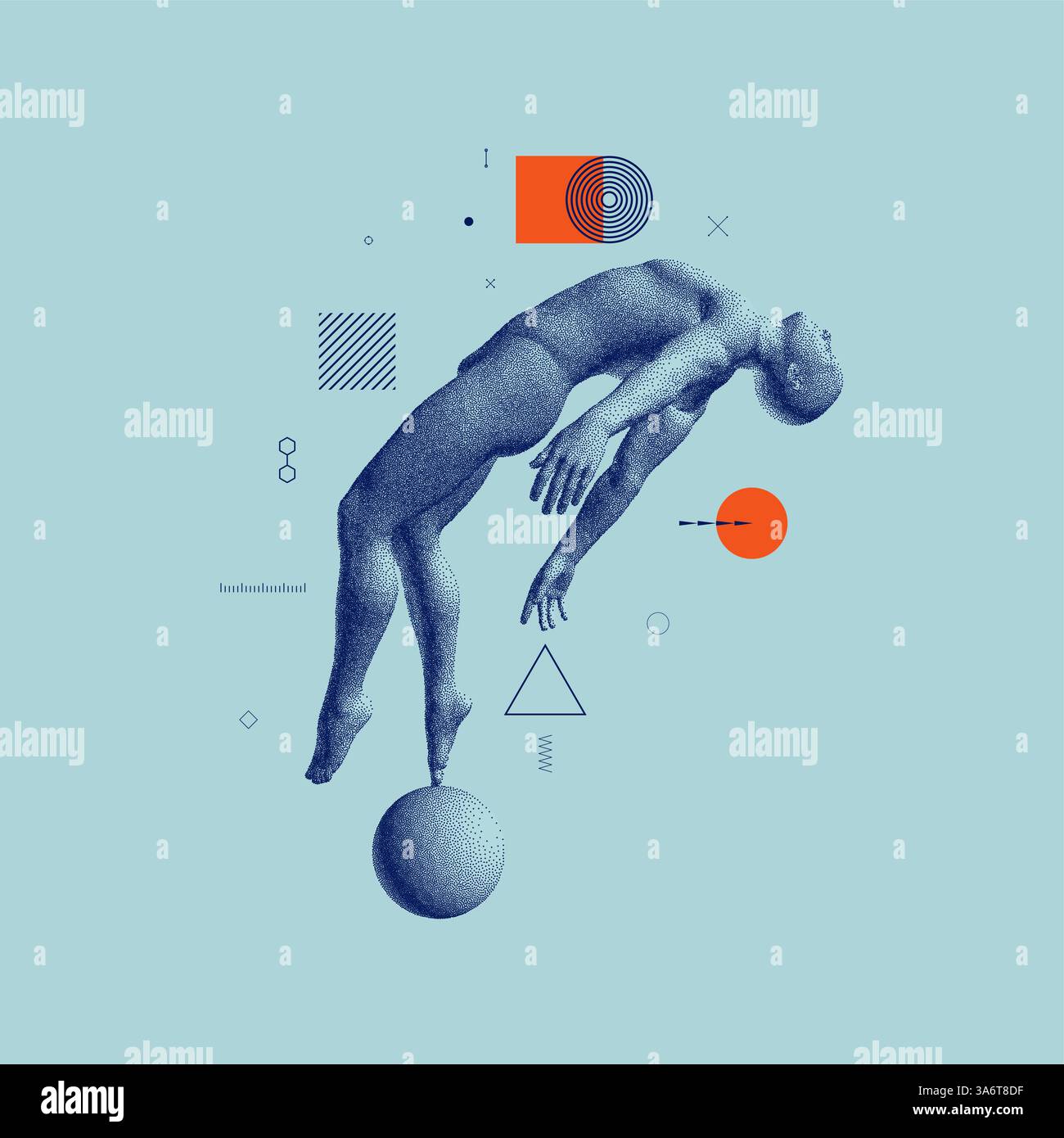 Flying man in zero gravity or a fall. Levitation act. Hovering in the ...