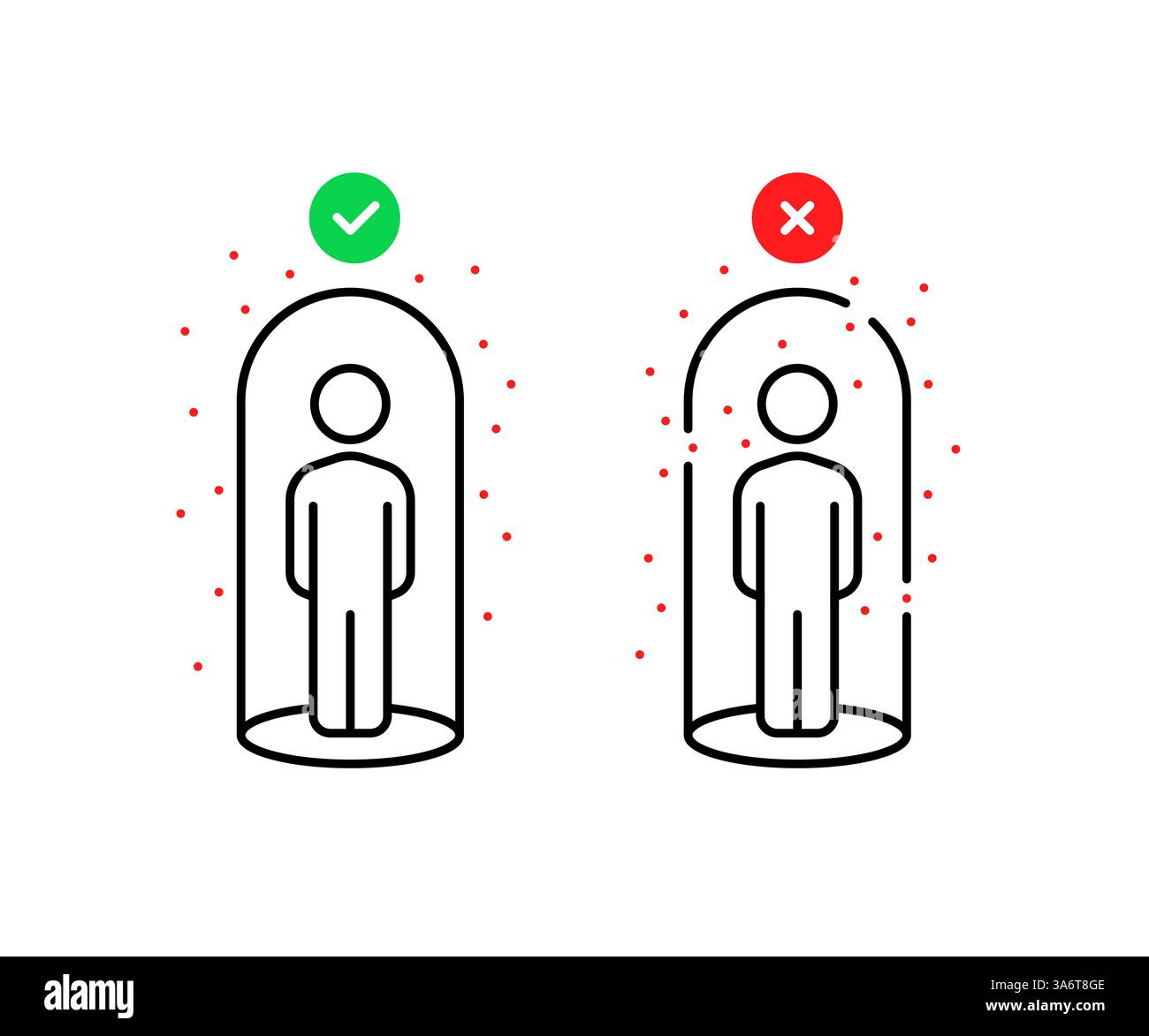 thin line good and bad immunity icon Stock Vector Image & Art - Alamy