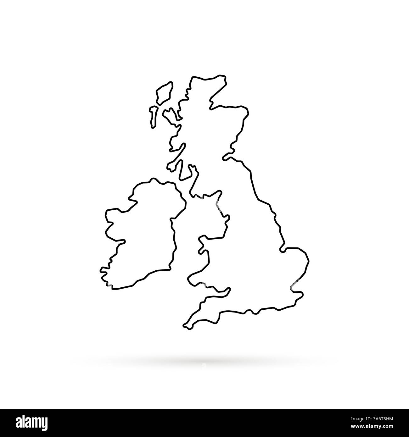 Uk map black silhouette hi-res stock photography and images - Alamy