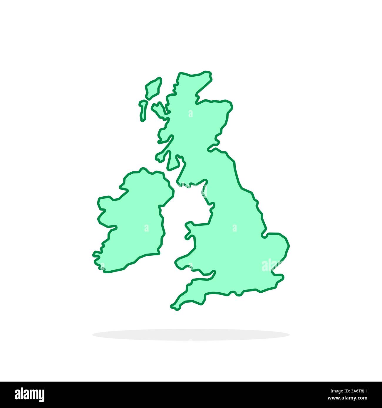 green cartoon linear uk map simple icon Stock Vector Image & Art - Alamy
