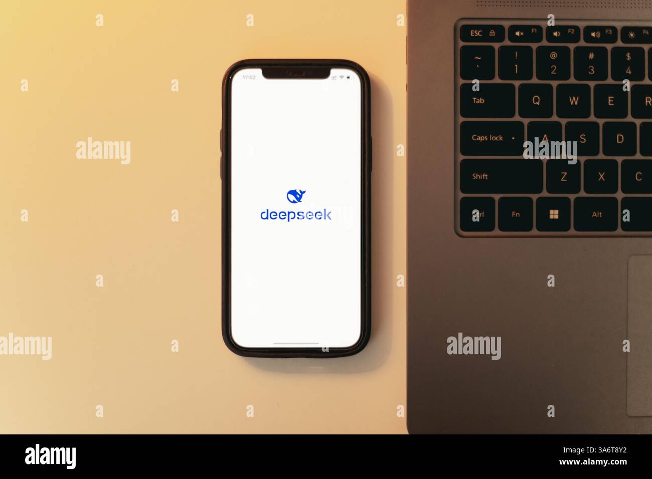 Minsk, Belarus 03 Feb 2025:Deepseek Ai logo is displayed on smartphone ...
