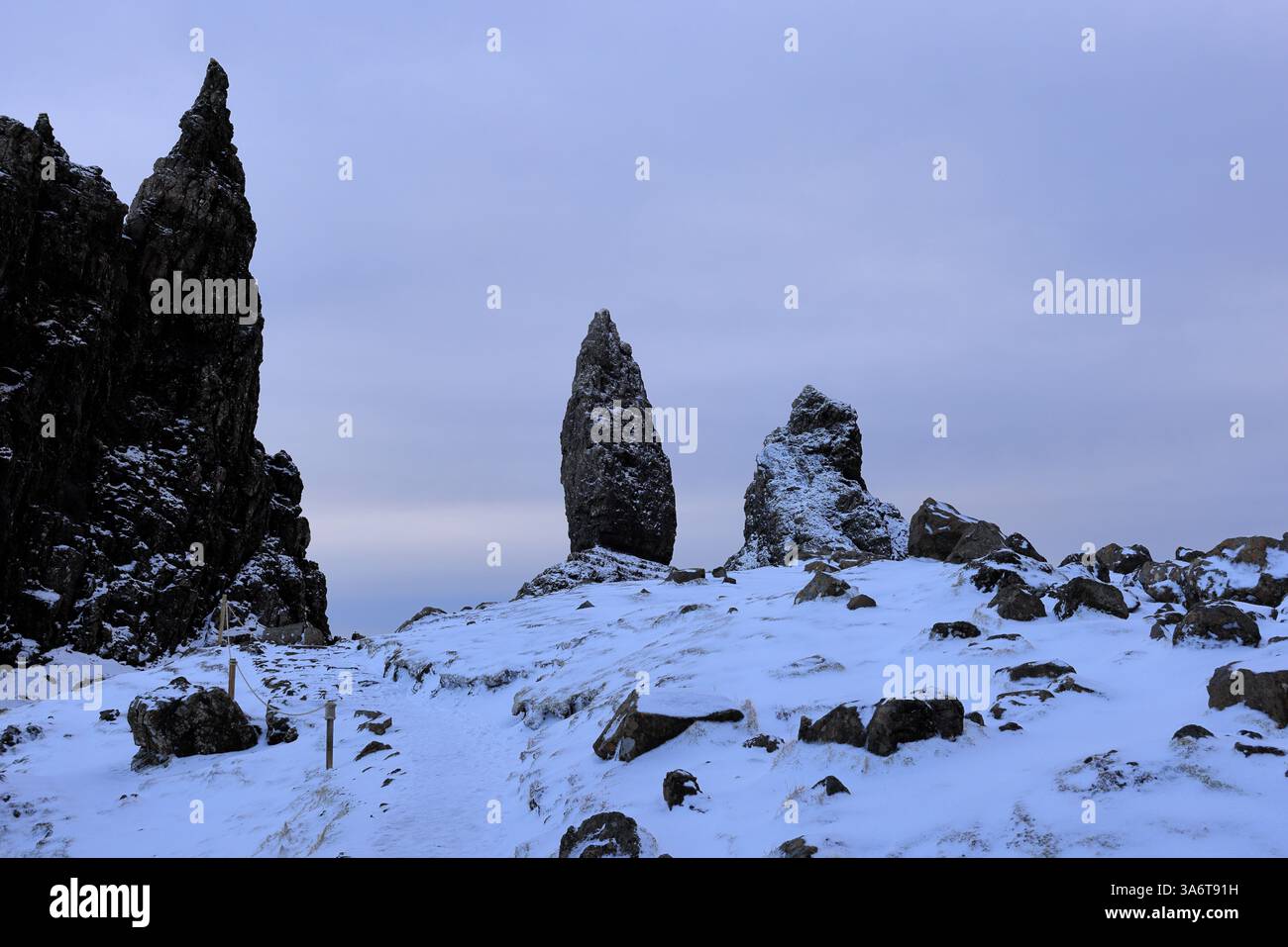 Old Man of Storr, features a steep rocky face in the Isle of Skye ...