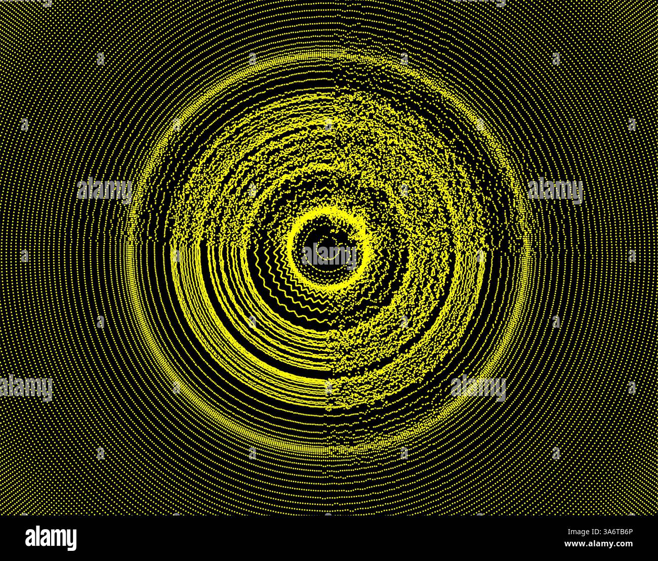 Abstract circular background with dynamic dots. Radial structure for science or technology ...