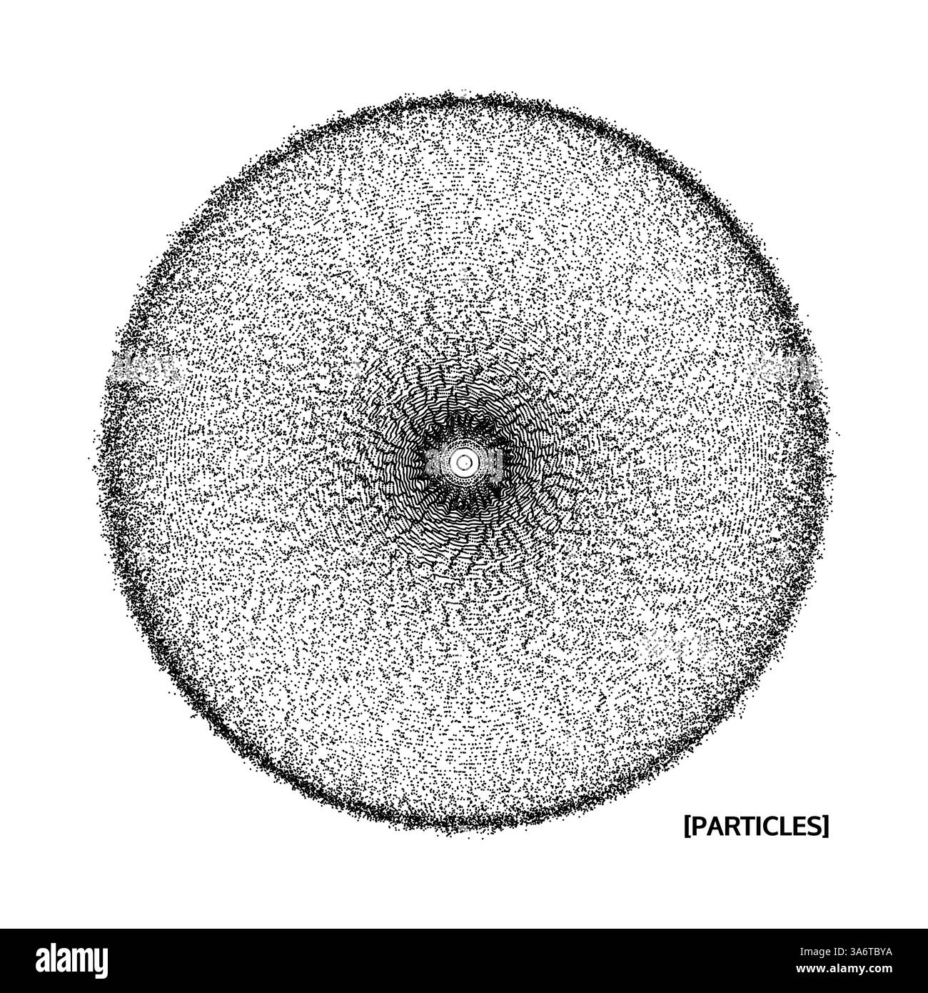 3d abstract sphere. Array with dynamic particles. Modern science and technology element. Vector ...