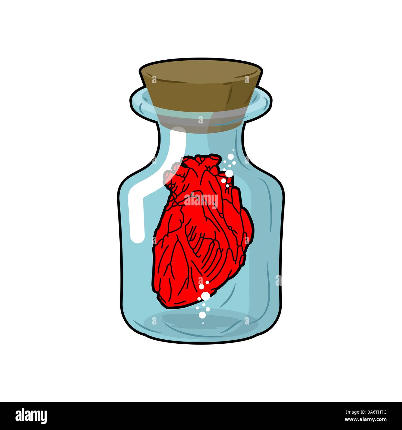 Anatomical Heart glass jar. Alchemical experiment. Ancient spells ...