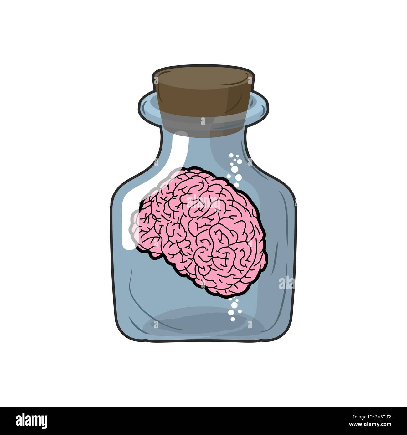 Brain inside glass jar. Alchemical experiment. Ancient spells. Witch's ...