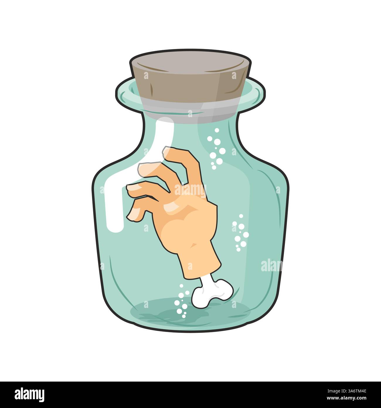 severed hand inside glass jar. Alchemical experiment. Ancient spells ...