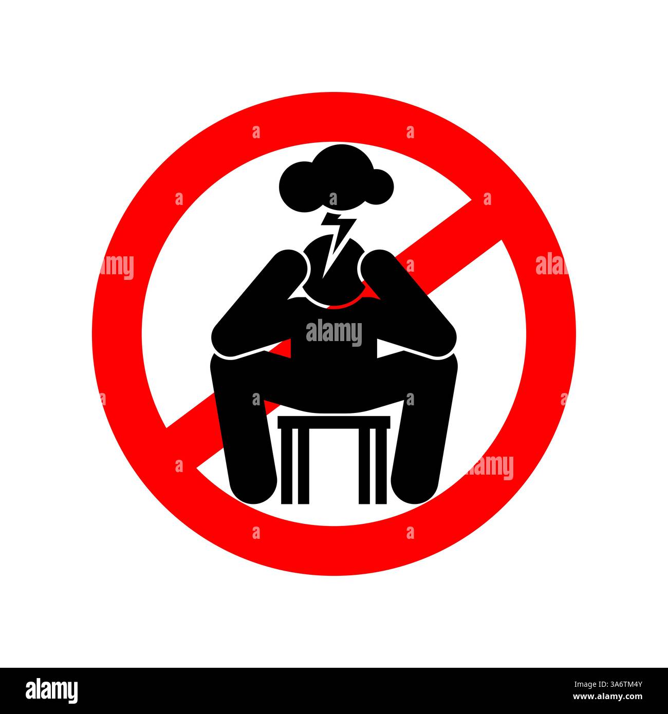 Stop Depression. Ban Stress. Red prohibition sign Stock Vector Image ...