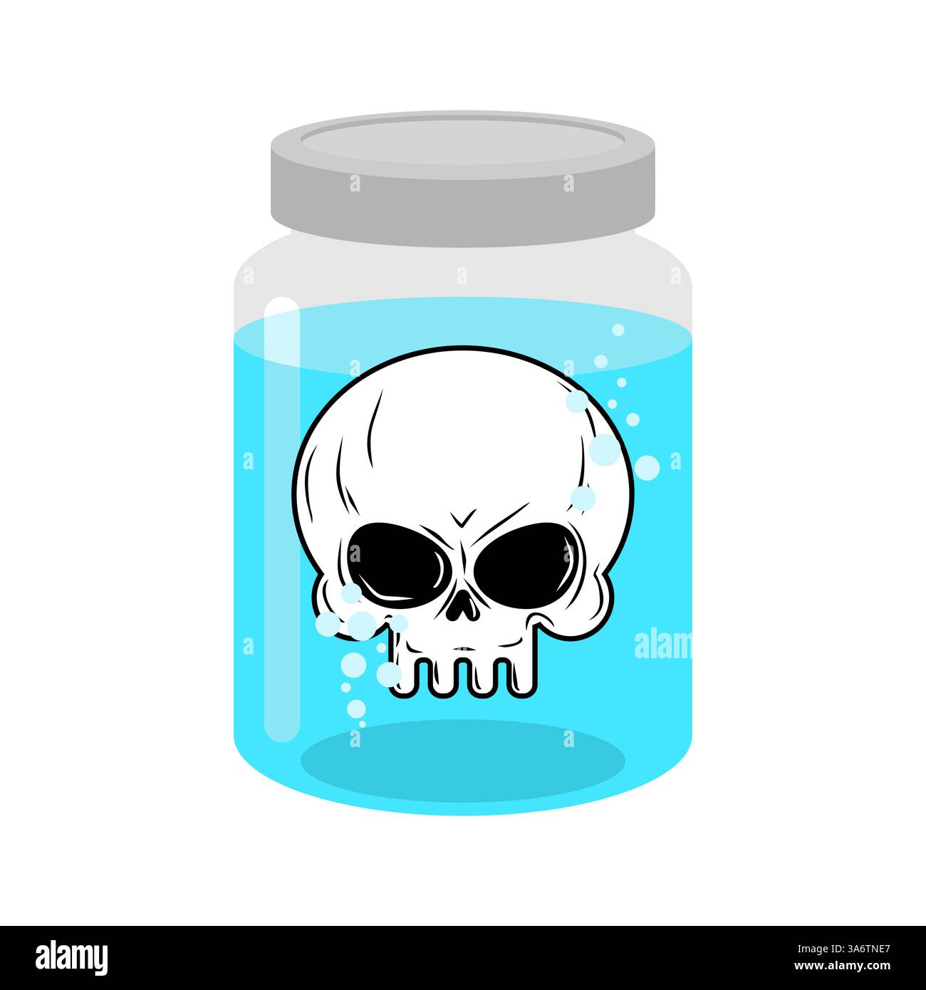 Skull inside glass jar. Alchemical experiment. Ancient spells. Witch's ...