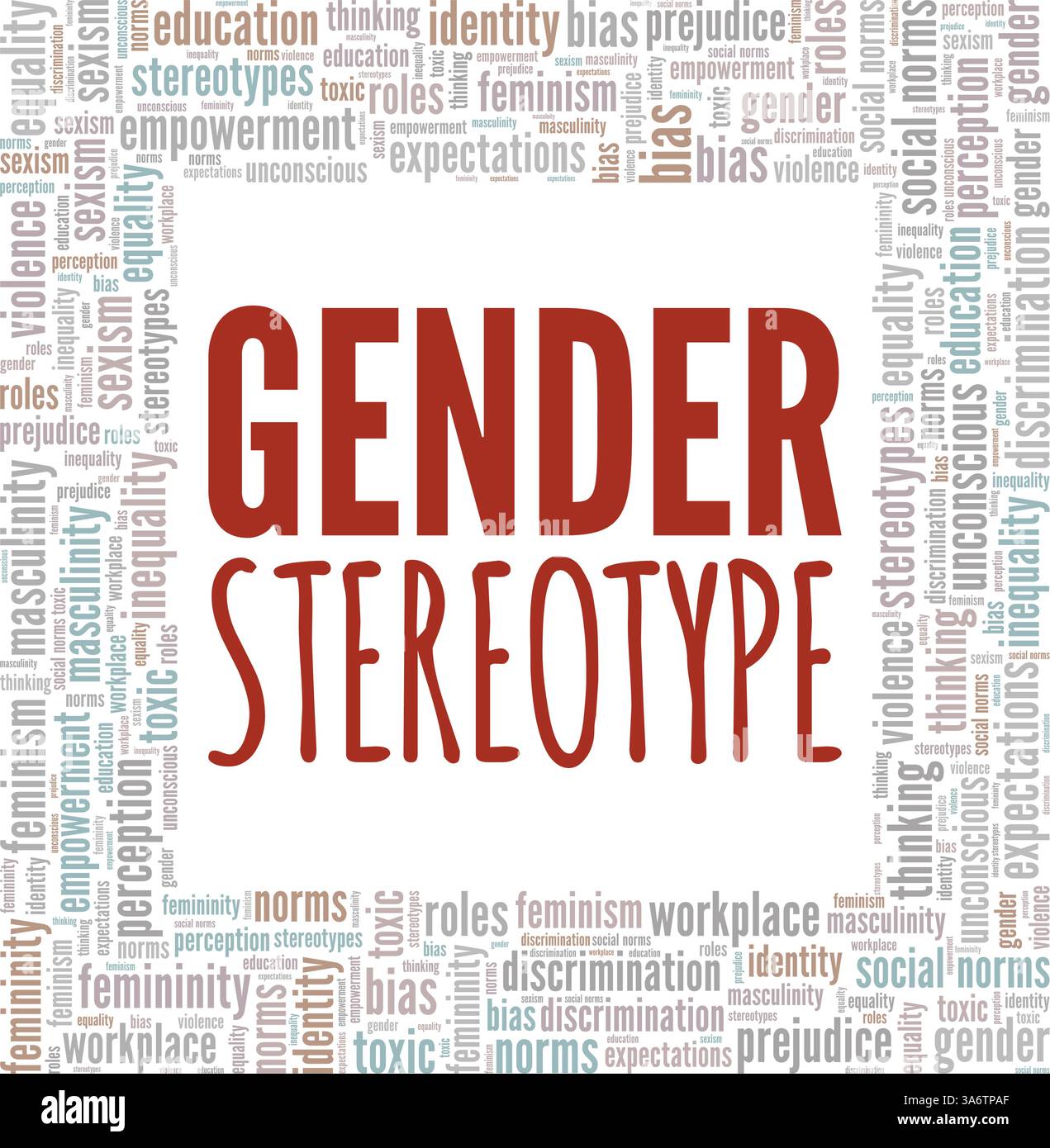Gender Stereotype word cloud conceptual design isolated on white ...