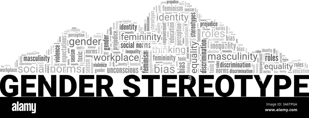 Gender Stereotype word cloud conceptual design isolated on white ...