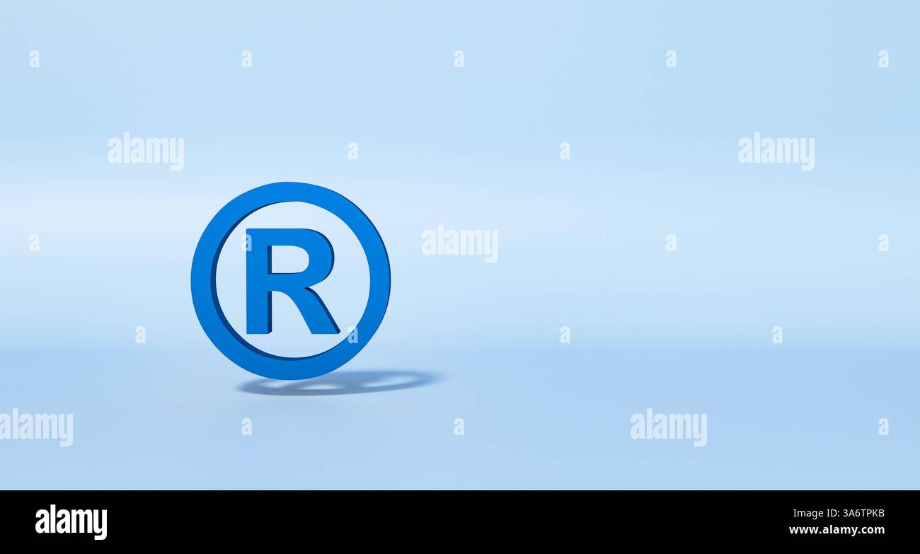 Registered sign. Registered sign. Symbol, 3D sign, icon. label, logo ...