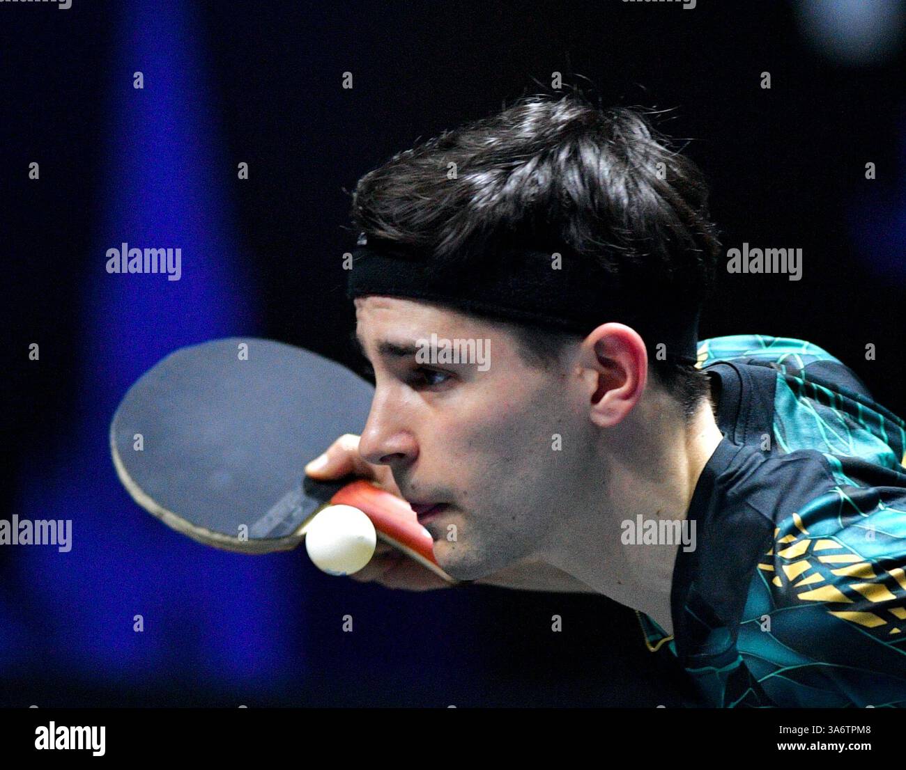 Chennai, India. 25th March, 2025. Italy’s Carlo Rossi won against India’s Prayesh Suresh 3-0 in ...