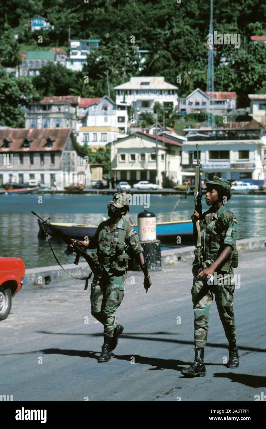 Nov 05, 1983; St. George's, GRENADA; Female soldiers pictured in ...
