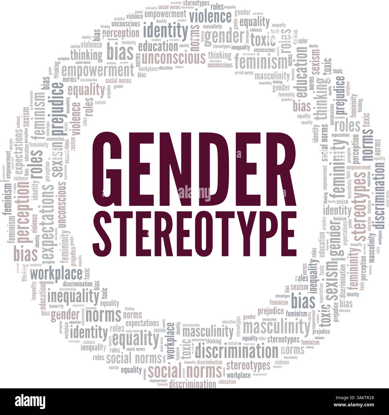 Gender Stereotype word cloud conceptual design isolated on white ...