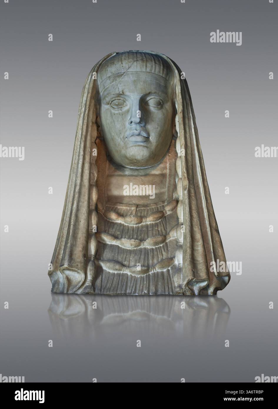 Marble Roman statue head of the goddess Isis-Sothes-Demeter excavated ...