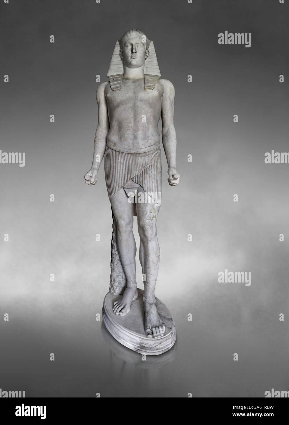 Roman marble statue depicting Antinous as Osiris. 131-138 AD. Excavated ...
