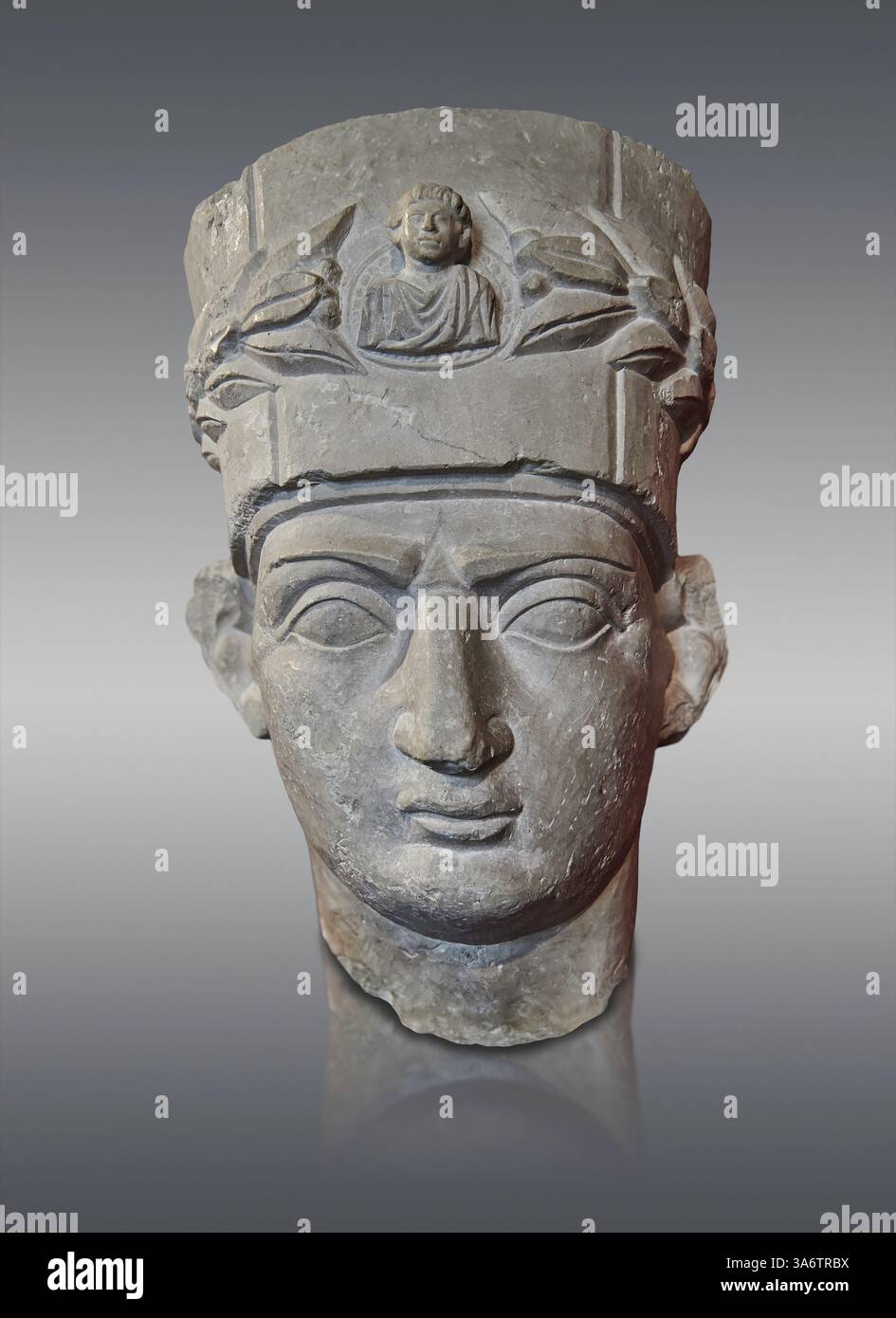 Roman marble limestone funerary portrait sculpture of a priest ...