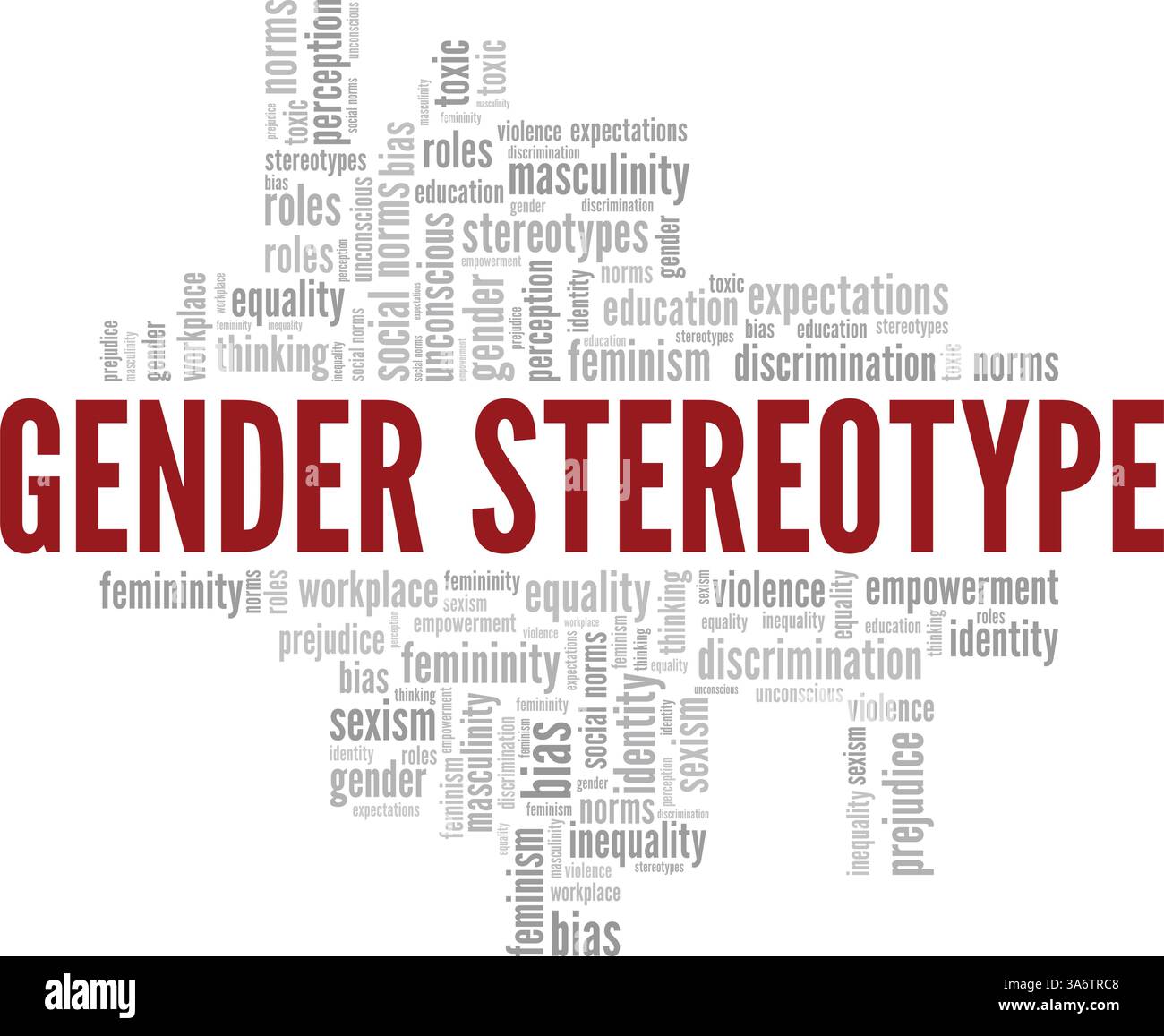 Gender Stereotype word cloud conceptual design isolated on white ...