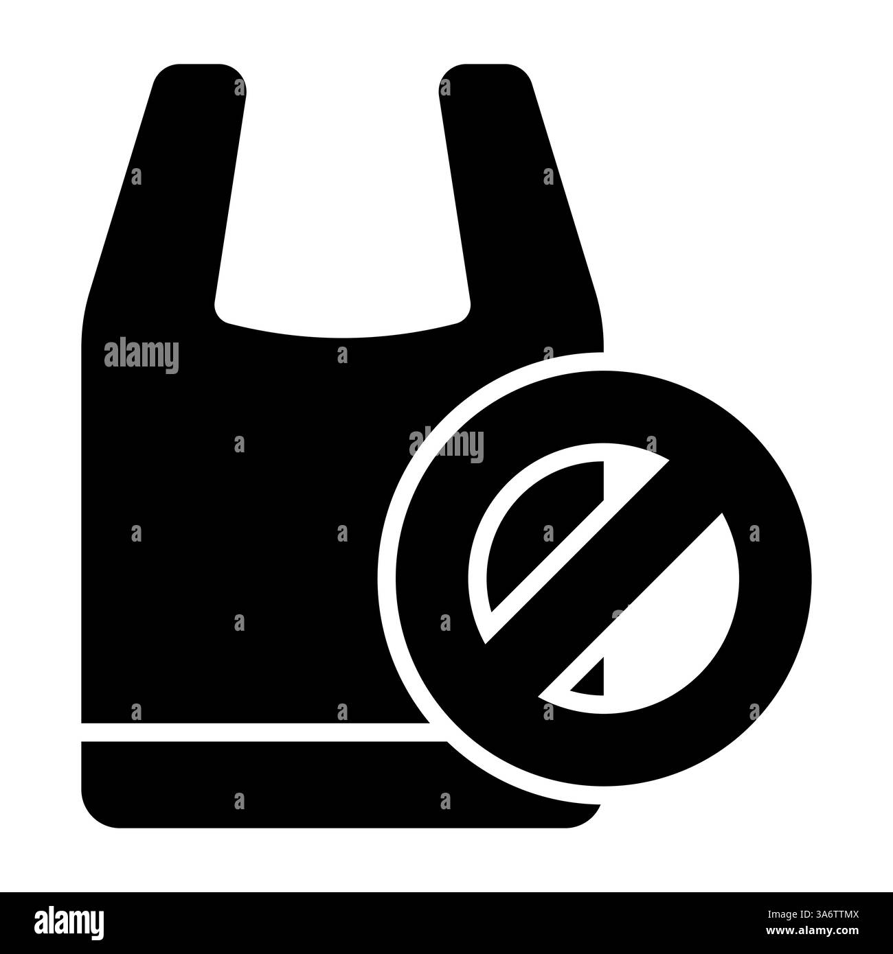Prohibited sign on plastic bag depicting concept icon of no plastic bag ...